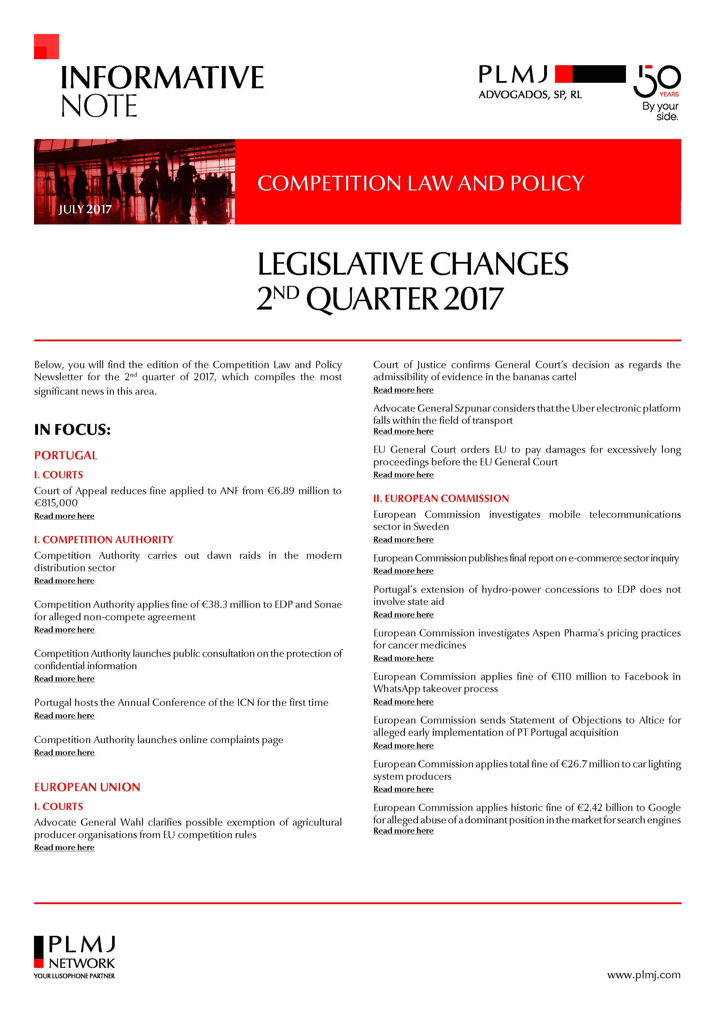 Competition Law and Policy Newsletter II Trimester 2017 - Legal ...